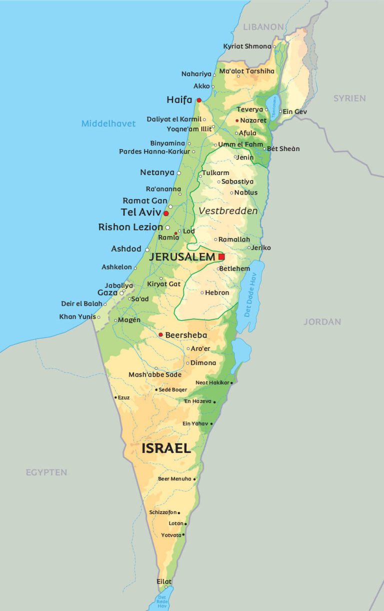 Israel og Palestina veggkart laminert 100 x 140 - Incentives Norden AS